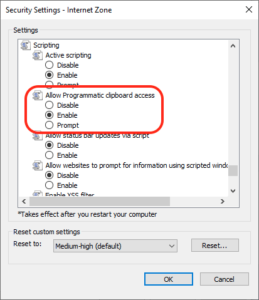 Internet Explorer Security Setting for ClearTriage - ClearTriage
